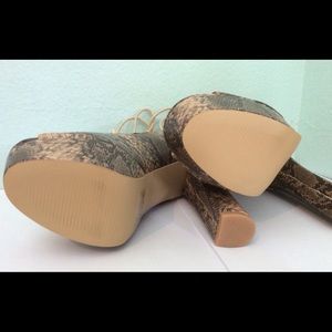 ShuShop | Shoes | Shushope Snake Print Platform Chunky High Heels Laceup | Poshmark